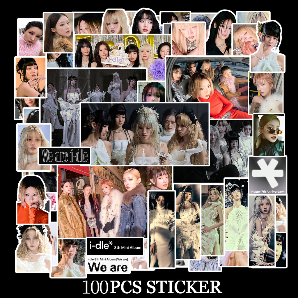 100 Sheets GIDLE Stickers WE ARE I-DLE Song Yu Qiye Shuhua Stickers ...