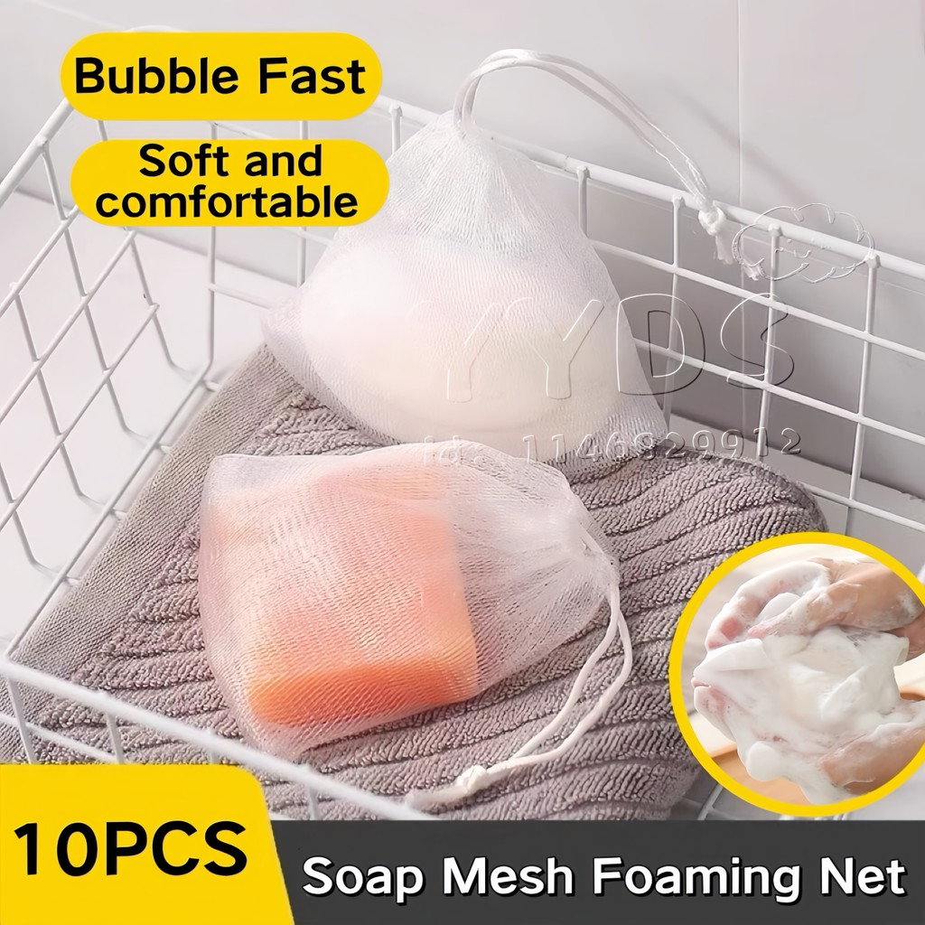10Pcs Soap Mesh Foaming Net Soap Net Hand Soap Mesh Net Bag Soap Net ...