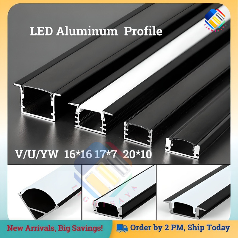 1M LED Aluminum Profile Track V/U/YW Shape Mount Channel System for LED ...