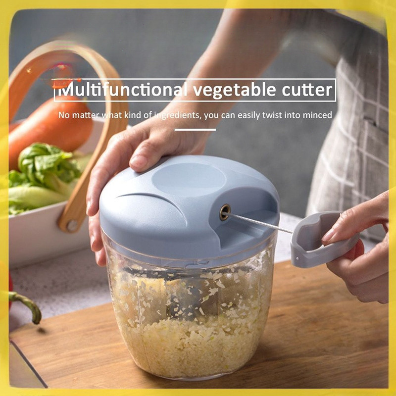 Hand Food Chopper Manual Rope Food Processor With Pounding Garlic ...