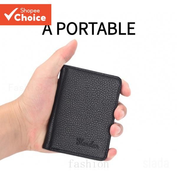 slardar Korean Pocket Leather Wallet Credit Card Holder Men's Lychee ...