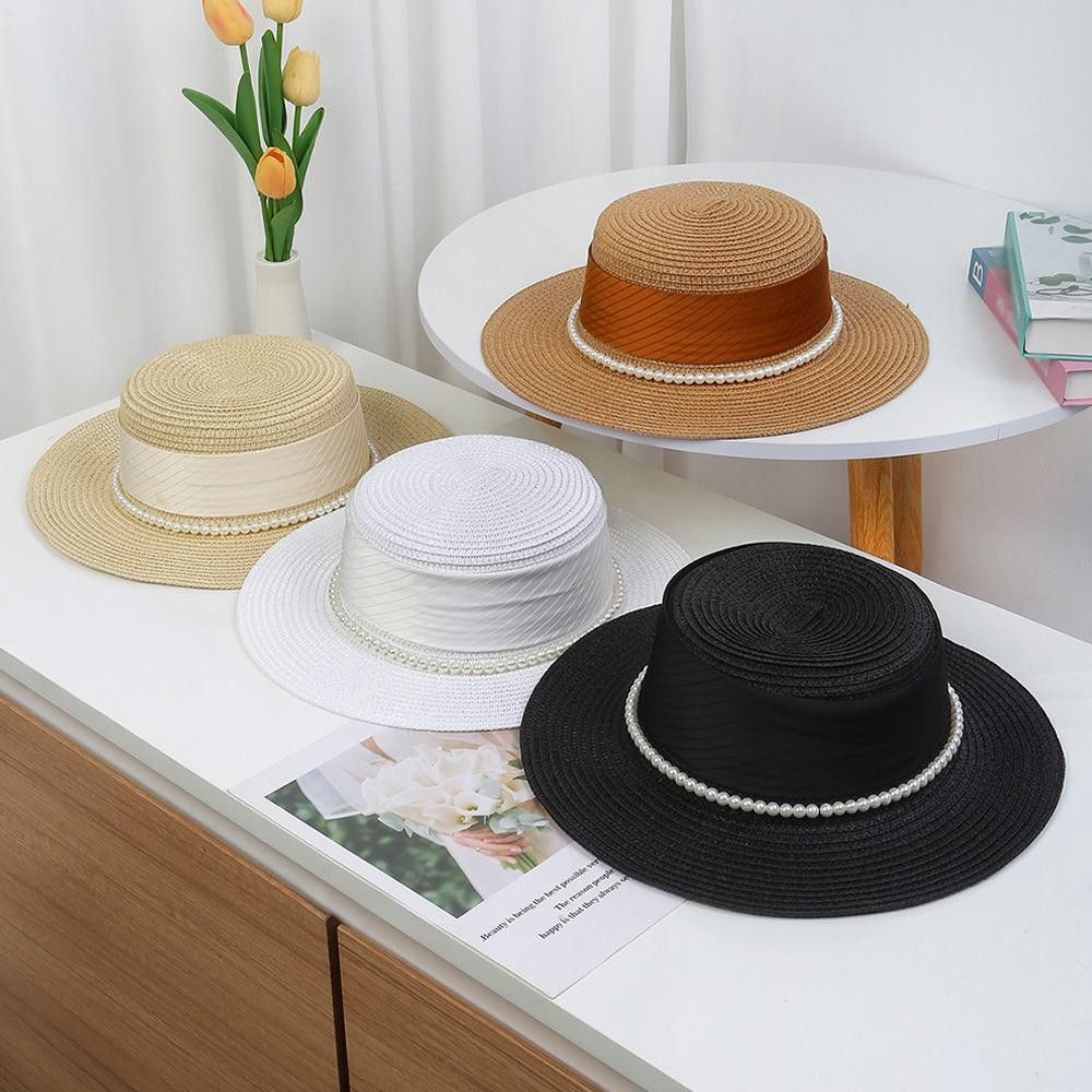 2025 New Summer French Style Socialite Elegant Woven Breathable Sun ...