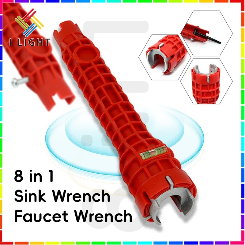 （Fast Delivery）8 in 1 Sink Wrench Faucet Wrench Multifunctional Water ...