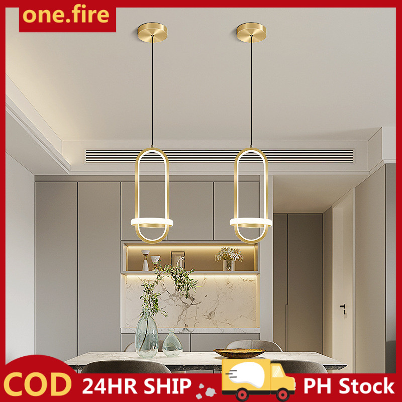 Nordic Modern Chandelier Ceiling Light Tri color Hanging Lamp Bar ...