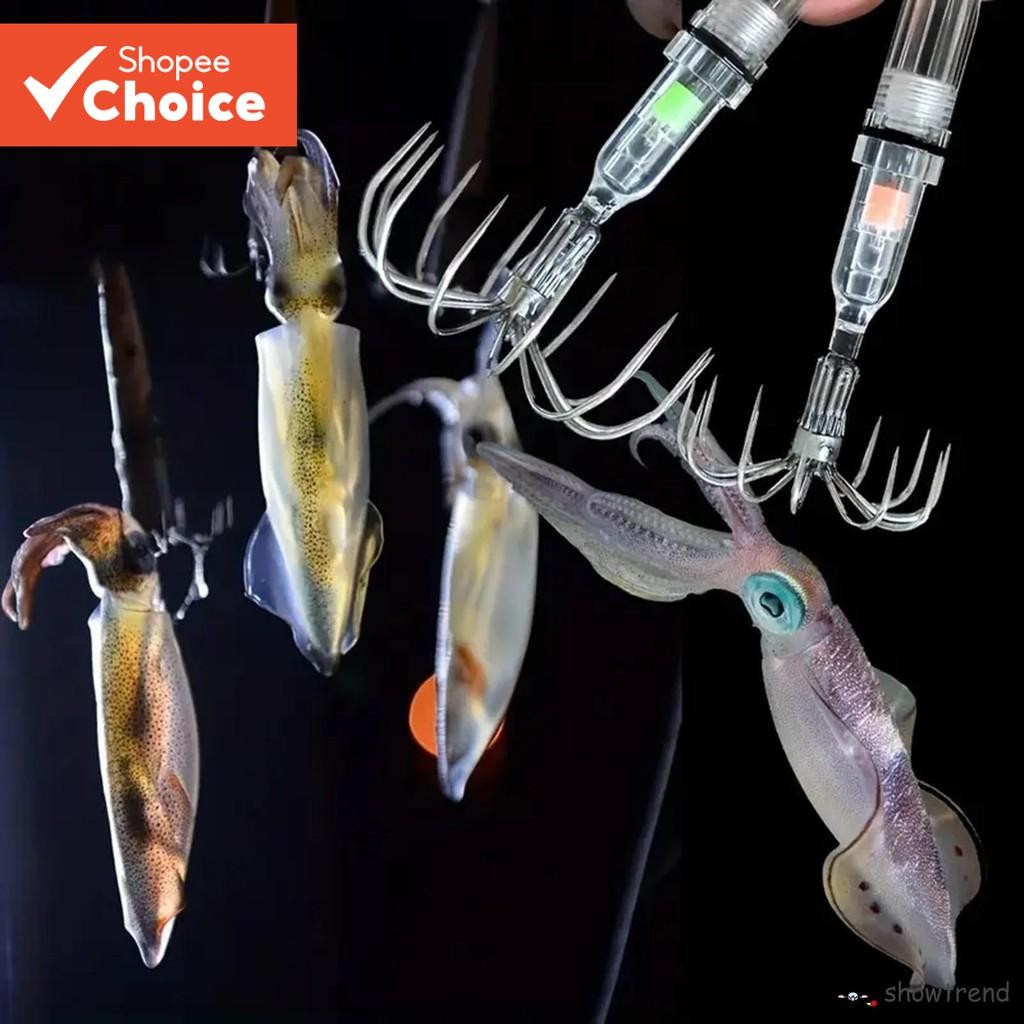 Luminous Squid Fishing Lures Corrosion-Resistant Hooks, Waterproof for ...