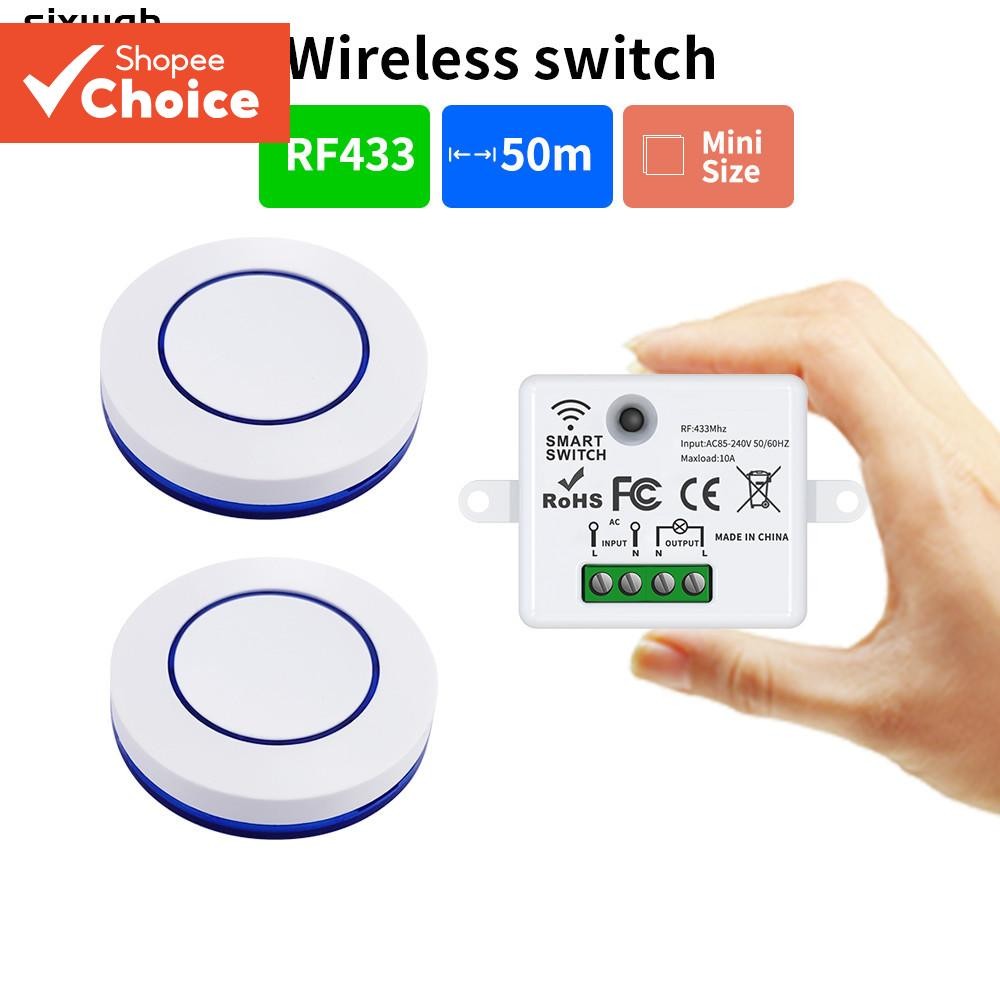Wireless Switch Remote Control Switch 433MHz Rf Push Button Switch AC ...