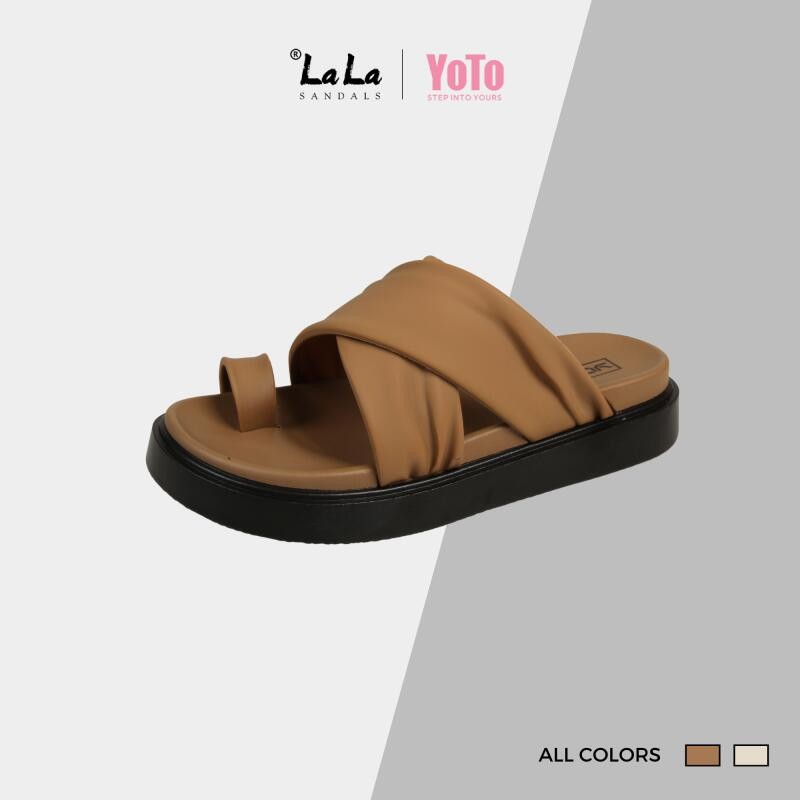 LALA Korean Style One Finger Sandals For Women Casual Cross-Strap Slip ...