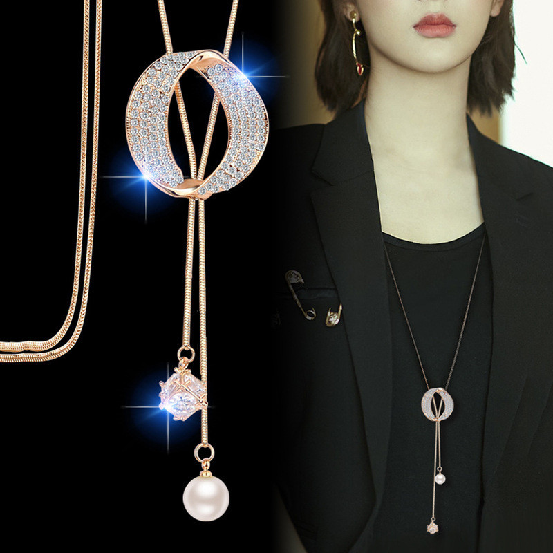Sweater Chain Women Long Style 2024 All-Match Simple Fashion Clothes ...