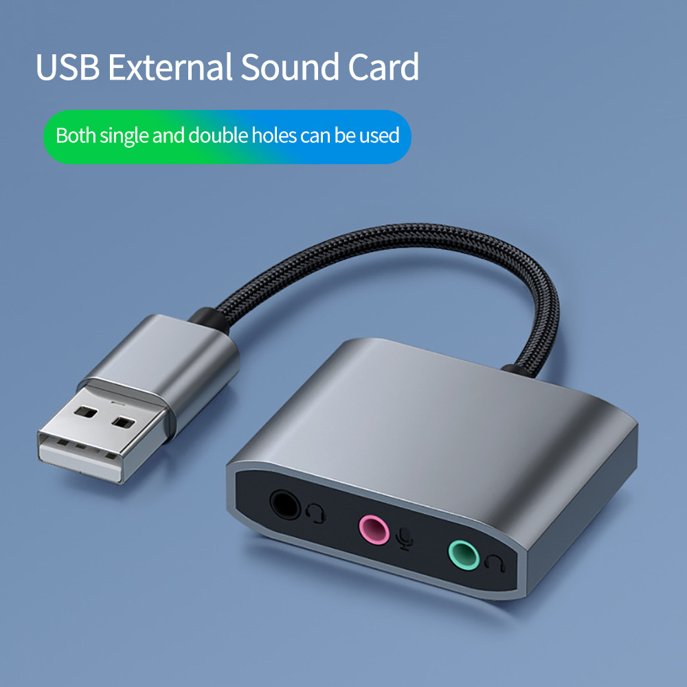 3 IN 1 External USB Sound Card Audio Jack 3.5mm Cable Adapter 3 Ports ...
