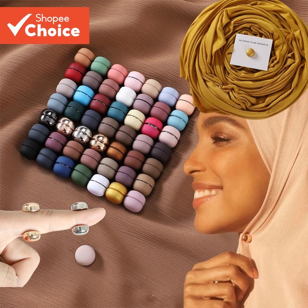 Matte Metal Pin Magnet Non-slip Muslim Women Magnetic Hijab Scarf Pins ...