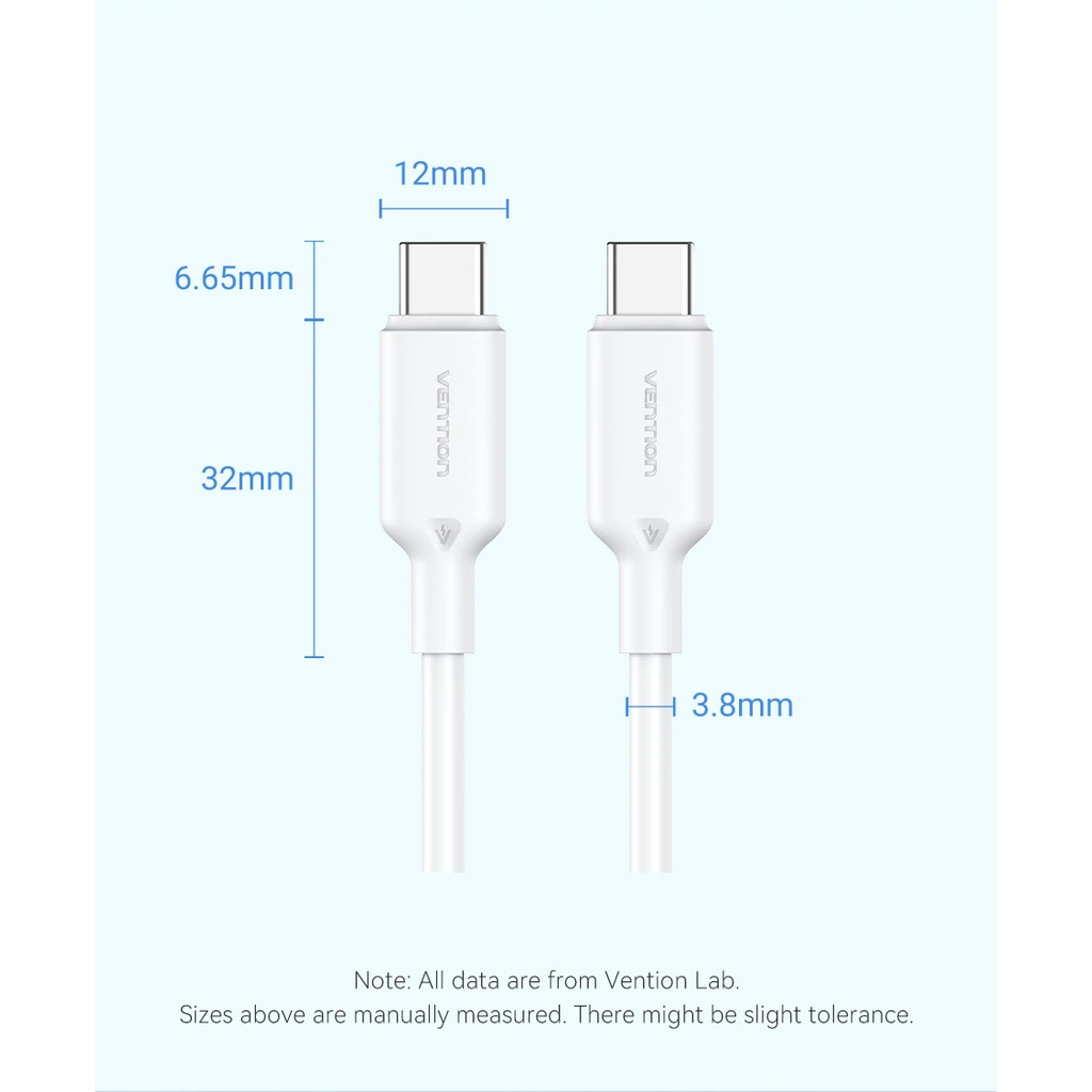 Vention USB Type C Cable 60W 3A Fast Charging Wire Mobile Phone USB ...