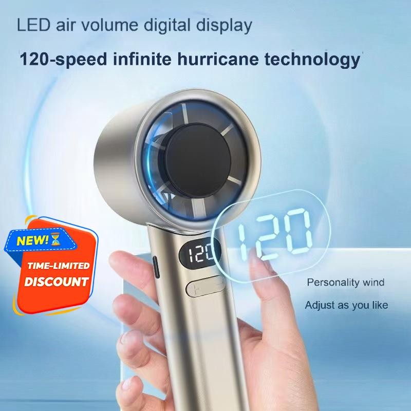 120 Speed Adjustable Rechargeable Mini Fan with LED Screen for Travel ...