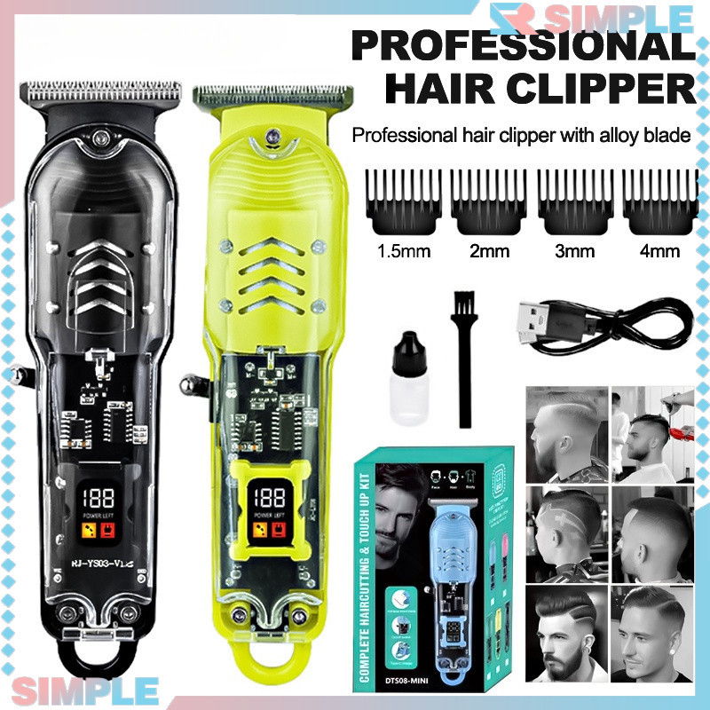 Professional Hair Clipper Rechargeable Haircut Razor Trimmer Cordless ...