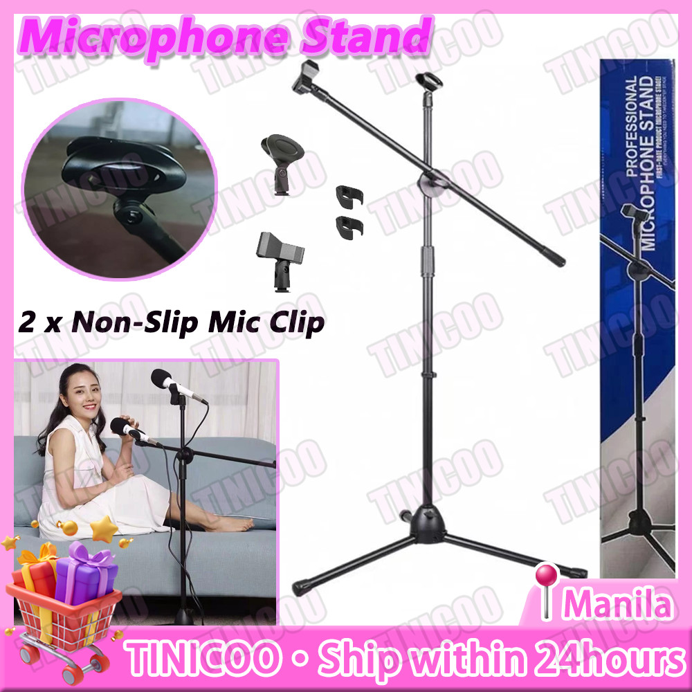 Microphone Stand, High Quality Heavy Duty Adjustable Collapsible Tripod ...