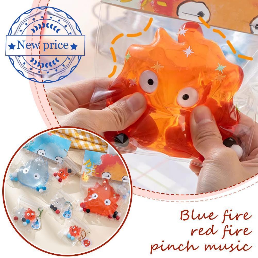 Calcifer Blue Fire Red Fire Pinch Music Sqiushy Toys Decompression ...