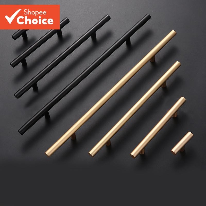 NAIERDI Brushed Gold Straight Door Handle Cabinet Handles Stainless ...