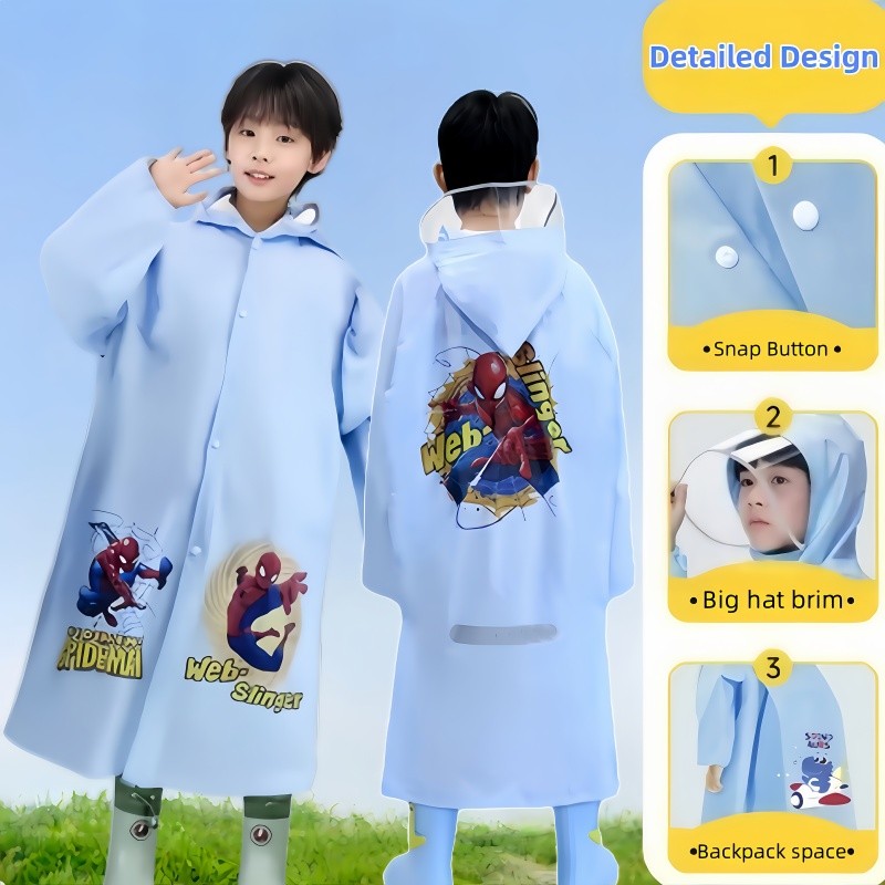 NEW cartoon raincoat EVA rain coat for kids with Boy and Girl Full ...