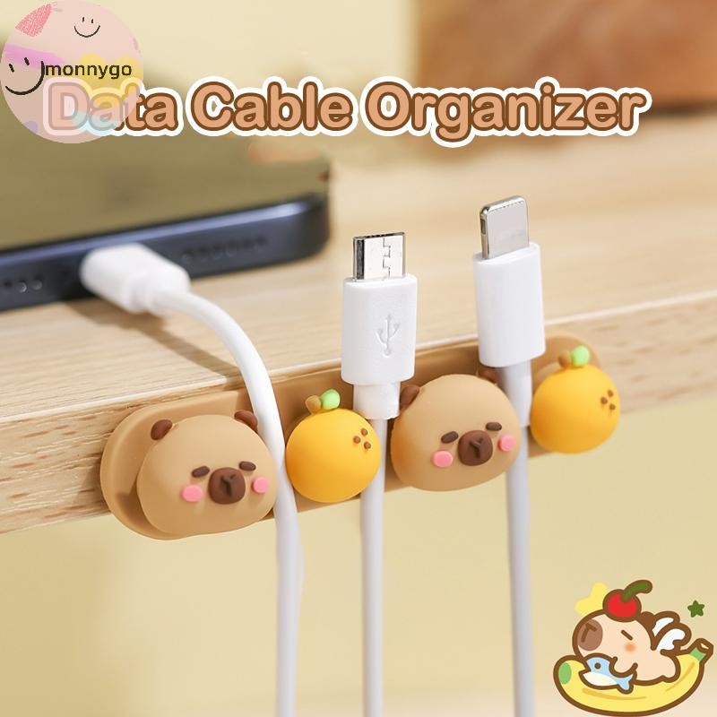 monnygo 2pcs Cute Capybara Cable Clip Adhesive Wire Holder Organizer ...
