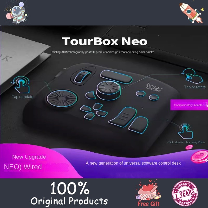 TourBox neo Custom One-Handed Console Keyboard, Pen Tablet, Da Vinci ...