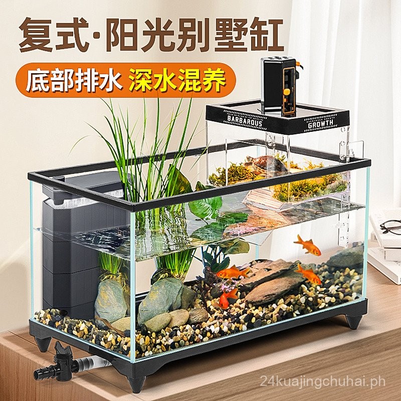 Ultra White Turtle Tank with Basking Platform for Home Use, Sunlight ...
