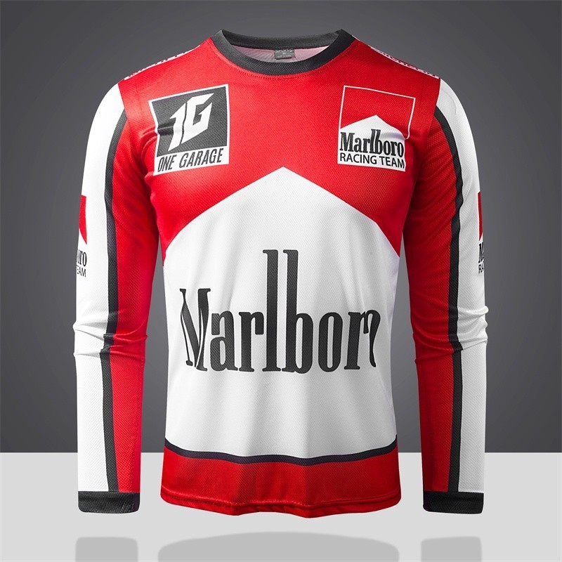 1g one garage Motorcycle Jersey shirt apparels Long Sleeve cycling for men New Bike Rider sports ...