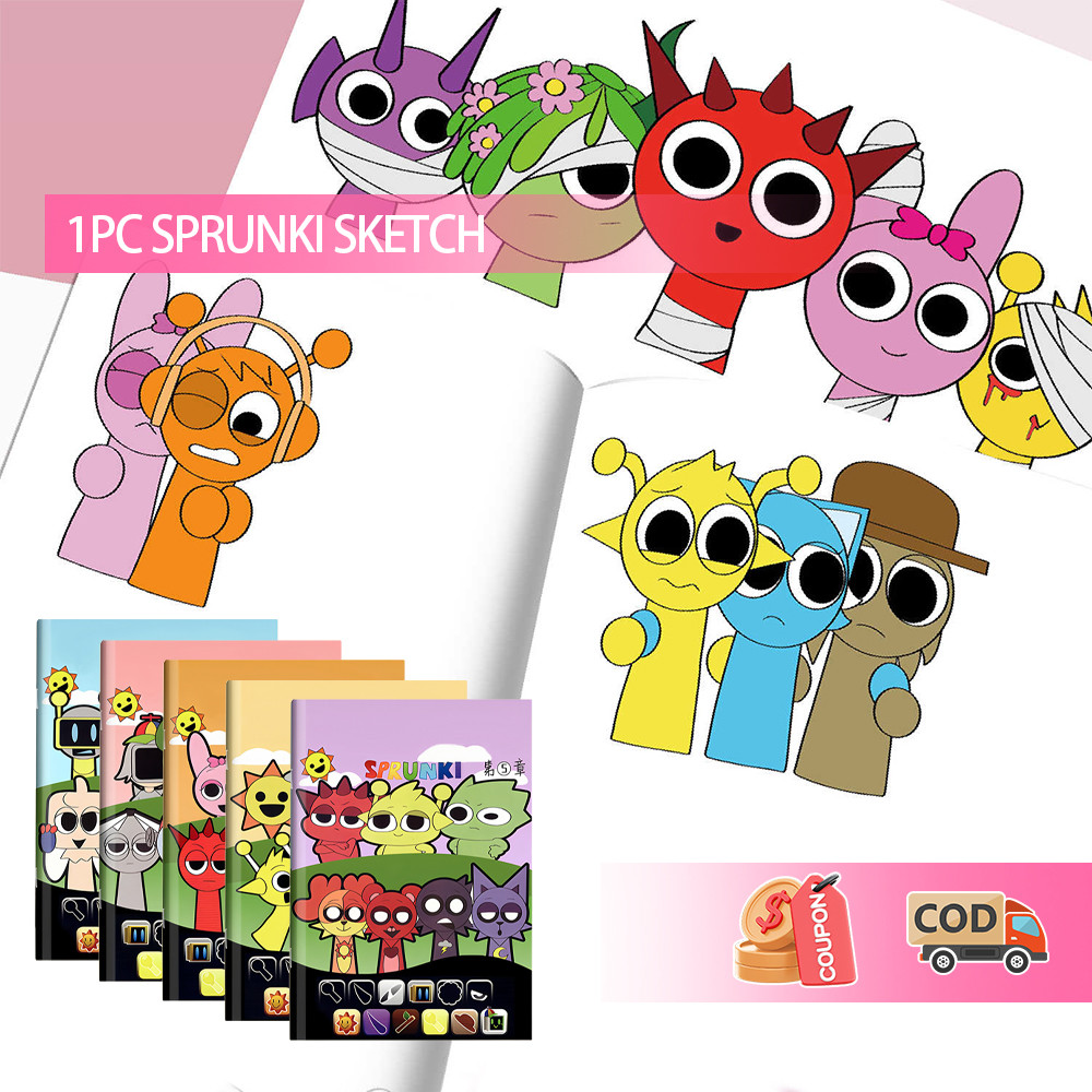 HB Sprunki Coloring Book For Kids Sprunki Handwriting Book For Game ...