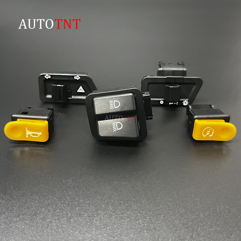 5pcs Head Light Horn Turn Signal Hazard Starter Button Toggle Swtich ...