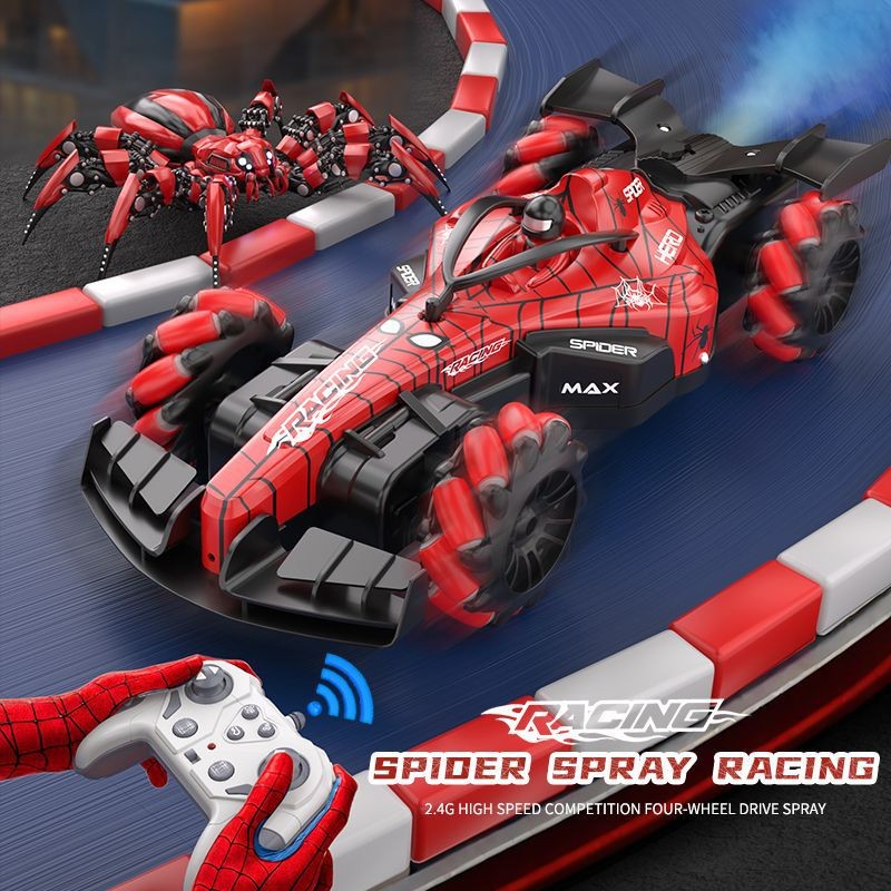 Formula Racing Car Toy Spider-Man RC High Speed Drift Sport Car Spray ...
