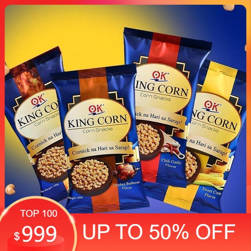 OK King Corn Cornick Sweet Corn Chili Garlic Chiken Barbecue Snack 100g ...