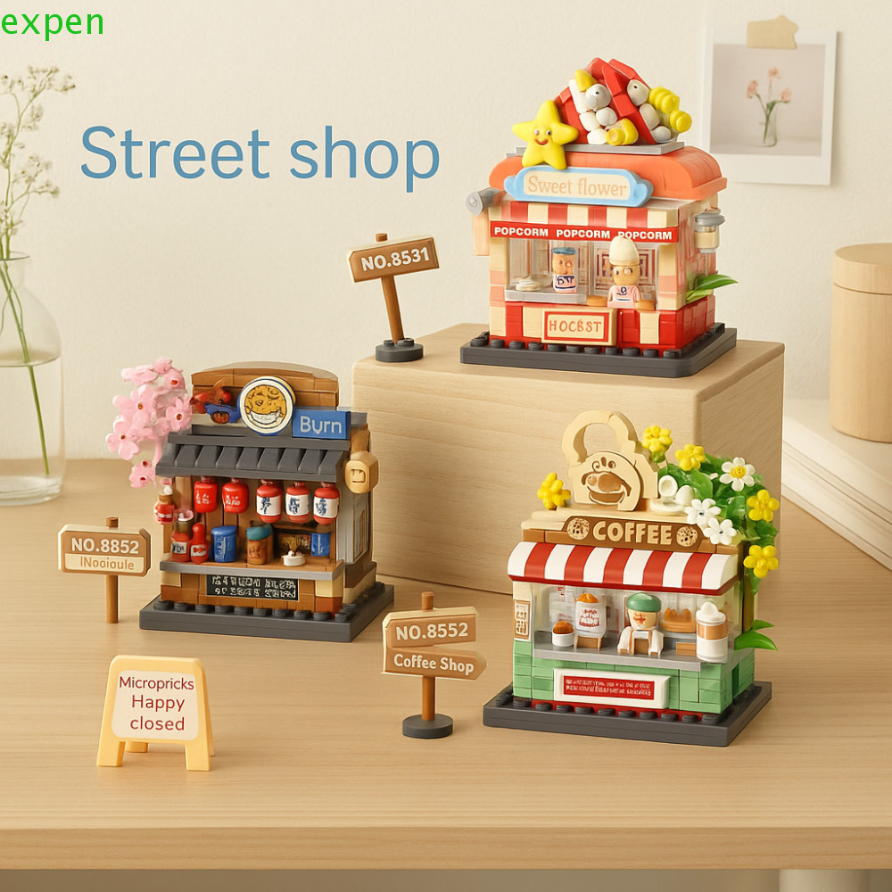 EXPEN DIY Building Blocks Kit, Bricks Ice Cream Car Architecture Model ...