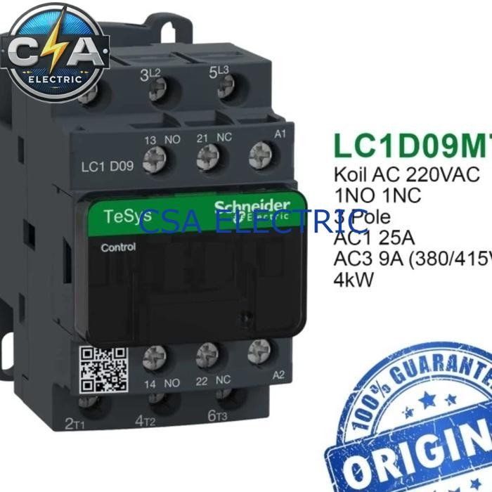 CONTACTOR LC1D09M7 220V 3PHASE ORIGINAL | Shopee Philippines