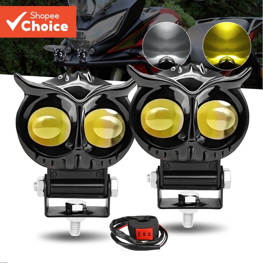 Motorcycles Led Headlight Fog Light Car Dual Color Owl Design Head ...