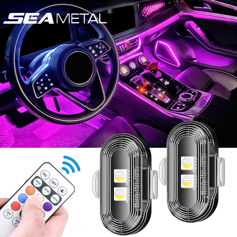 SEAMETAL Motorcycle Warning Light Flashing Indicator 7 Color Remote RGB ...