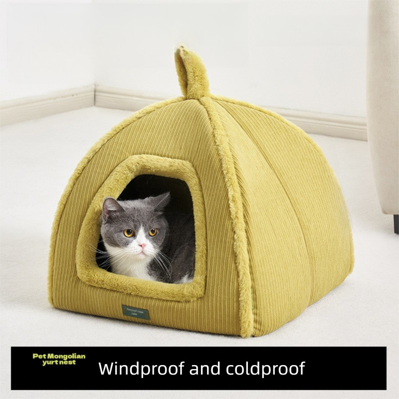 enclosed Cat Bed Dog Bed Breathable and soft Cat House warm Puppy Pet ...