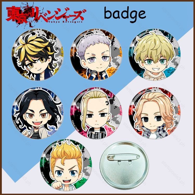 ST3 5.8CM Tokyo Revengers Anime Round Badge Hanagaki Budo Manjiro Sano ...