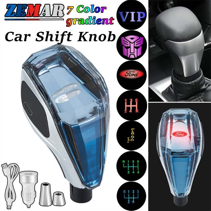 Ford Car Crystal Handles Gear Shift Knob Glowing Gear Lever Retrofit ...