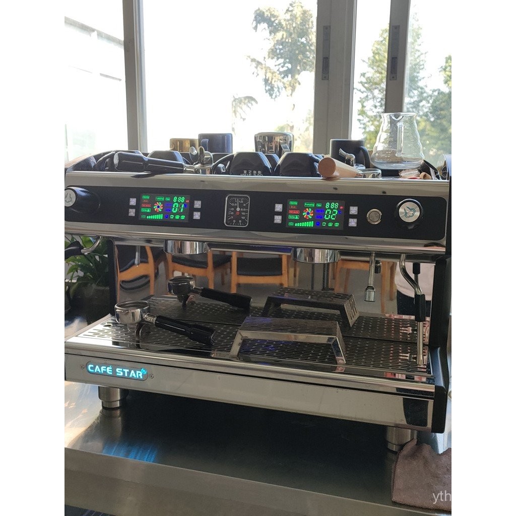 Commercial Stainless Steel Double Head Semi-Automatic Freshly Brewed ...