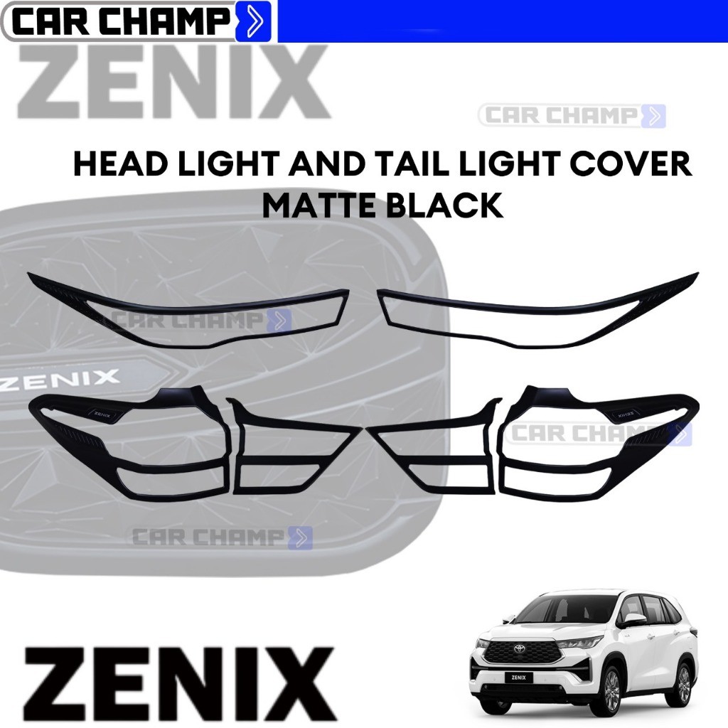 Toyota Zenix 2023 to 2025 Headlight and Taillight Cover Matte Black V1 ...