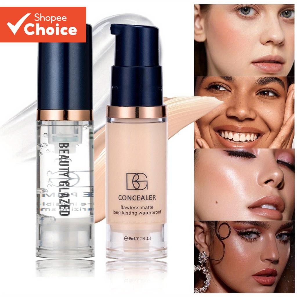 Beauty Glazed Liquid Concealer + Makeu p Primer Waterproof Matte Full ...