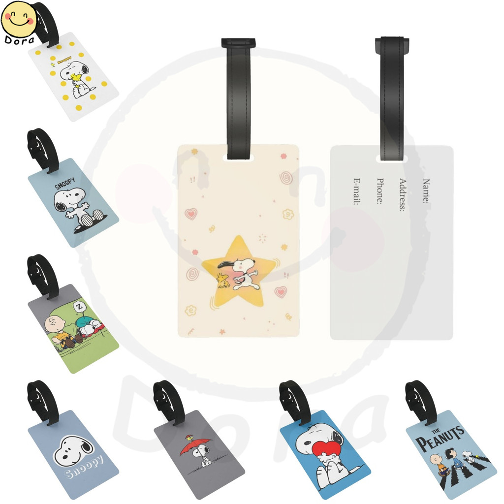 Snoopy Luggage Tag Suitcase Name ID Card Labels Identifiers PVC Baggage ...