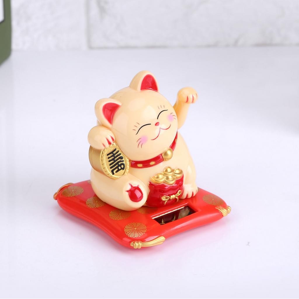 Dajrrhd Eco-Friendly Lucky Toy Solar Powered Cute Cat Good Luck Wealth ...