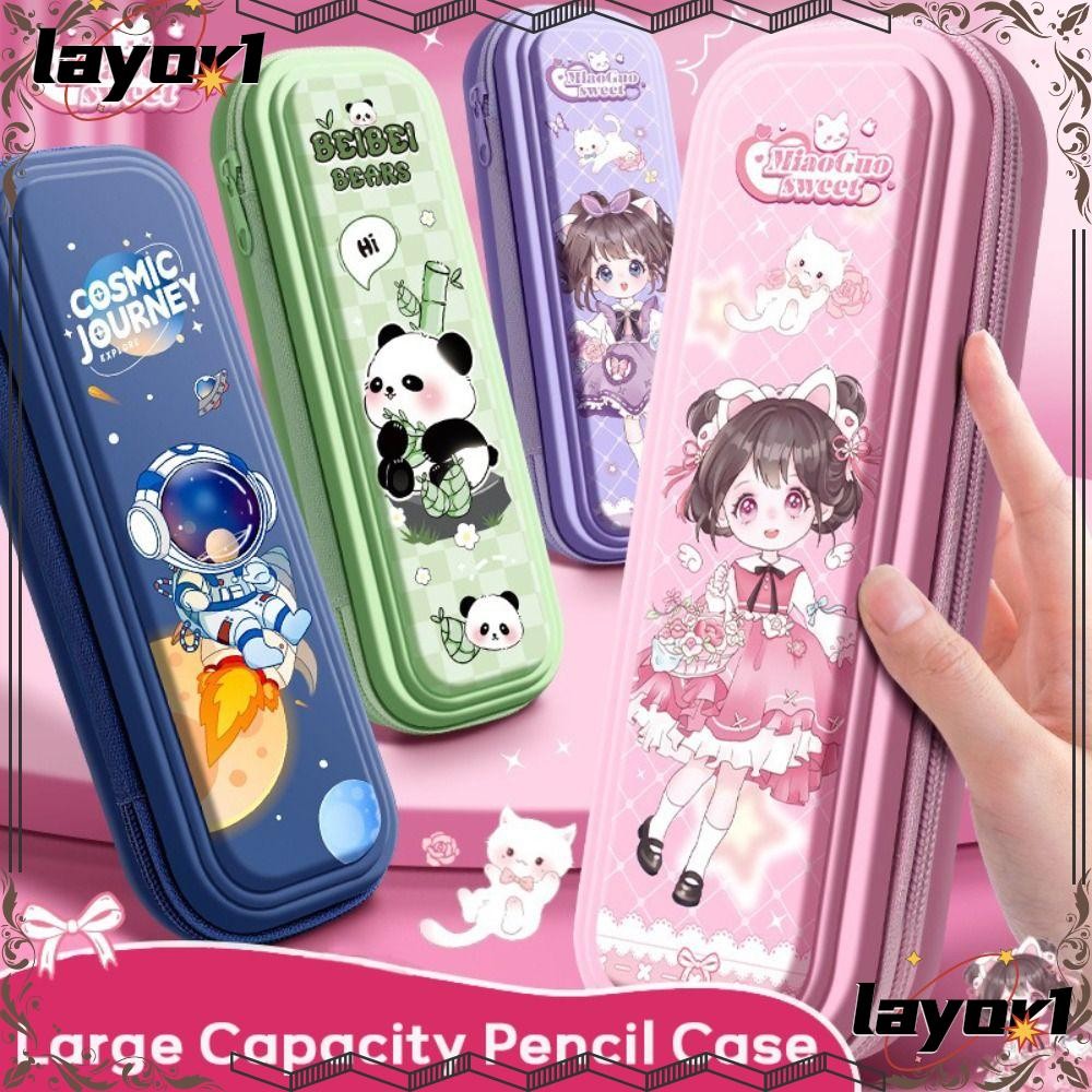 LAYOR Pencil , Capybara/Panda/Astronaut Plastic Pen Bag, Cartoon Large ...