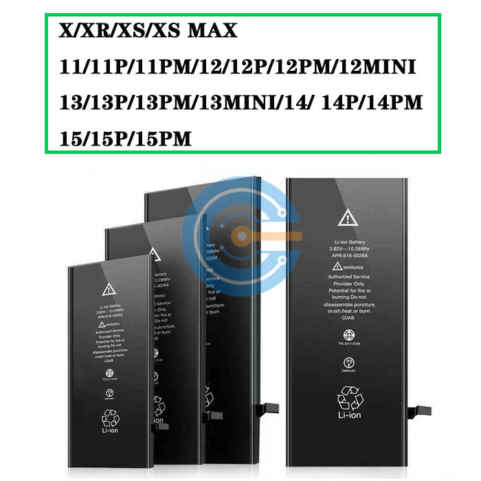 Phone Battery for 11 11PM 12 12P 12PM 12Mini 13 13P 14 14P 14PM 15 15P 15PM XR XS MAX ...