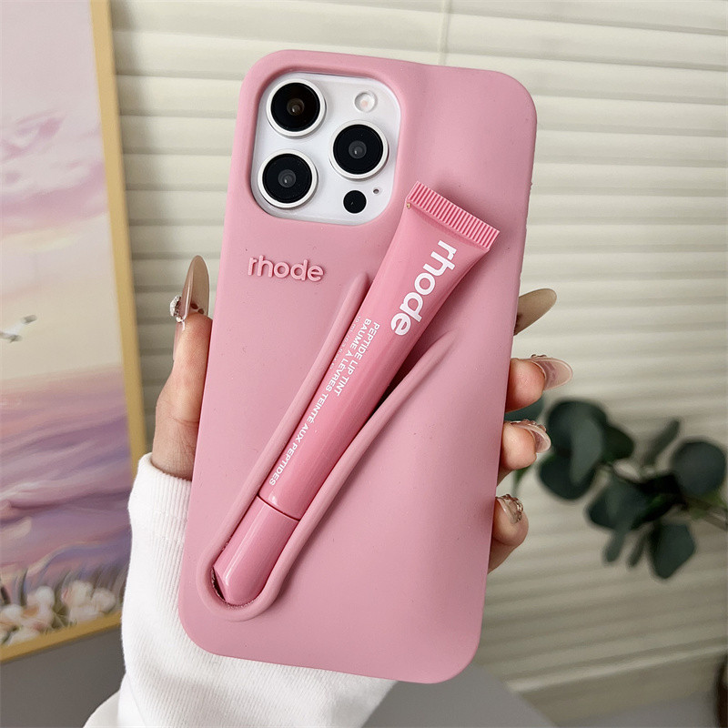 Luxury Hailey Rhode With Lipstick Glaze Balm Phone Case For iPhone 16 ...