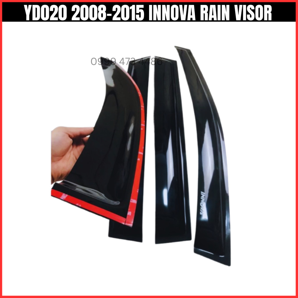 YD020 TOYOTA INNOVA 2008-2015 RAIN VISOR - Gloss Black - Thailand Made ...