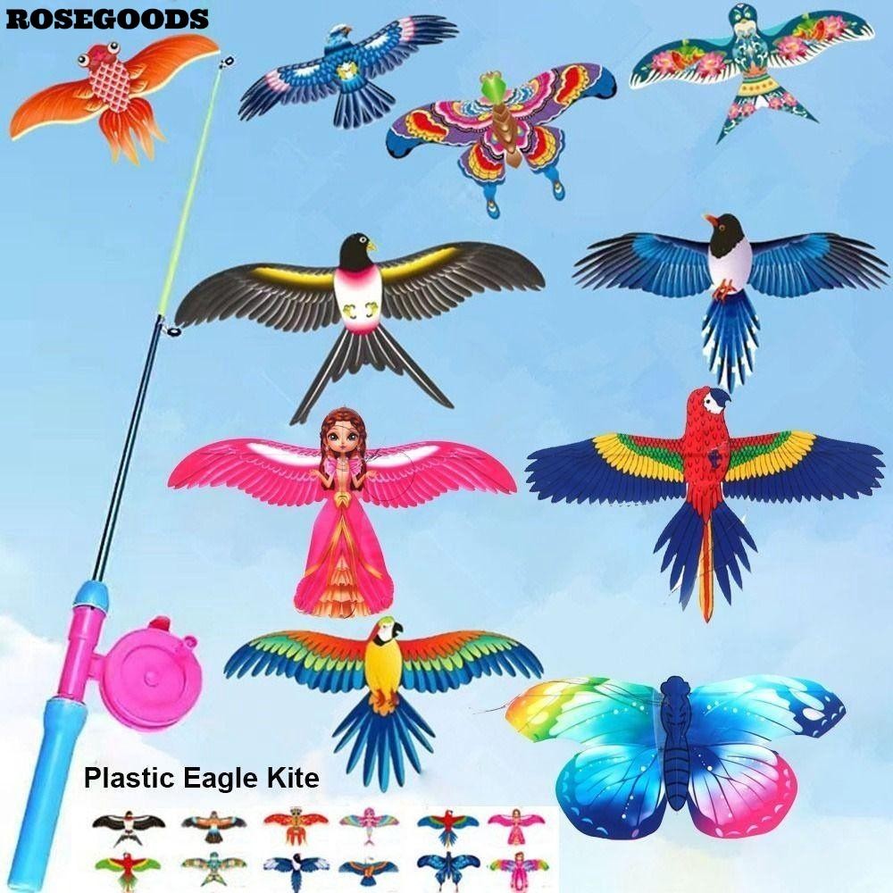 ROSEGOODS Plastic Eagle Kite, Cartoon 50/60cm Large Eagle Kites, High ...