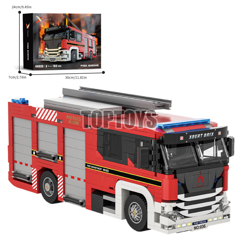 Xbert City Bricks Fire Engine 66036(703 pcs) Car Building Blocks Toys ...