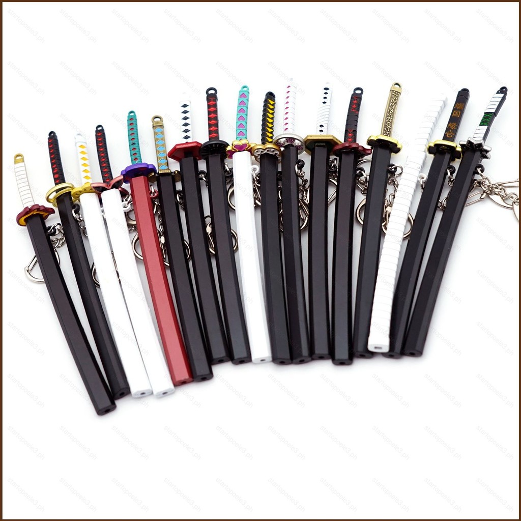 ST3 Demon Slayer Sword Keychain Anime Keyring Cute Bag Pendant Kimetsu ...