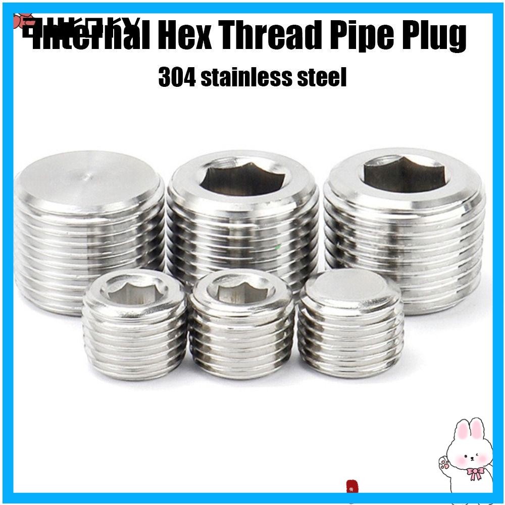 AURORY Hex Thread Socket Cap, 304 Stainless Steel Silver Male Thread ...