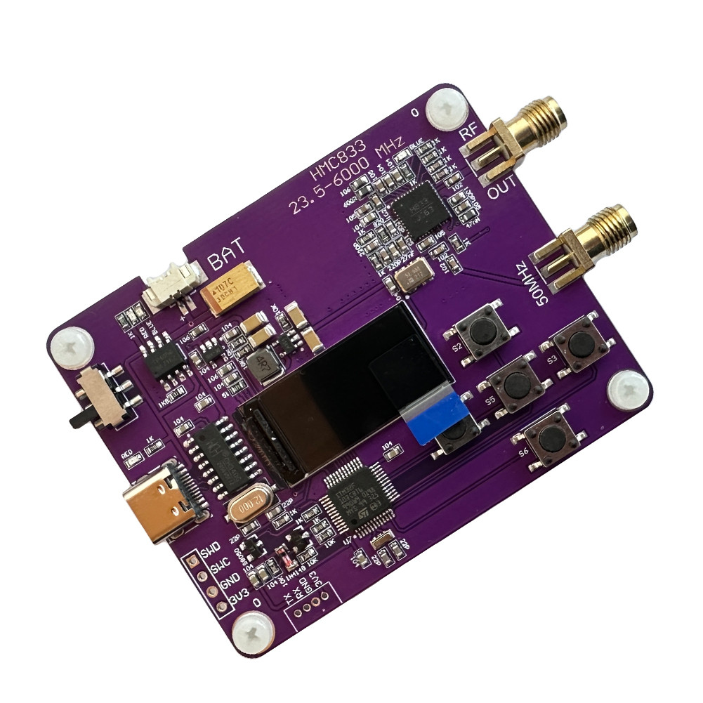 6ghz Hmc833 Rf Signal Generator 23 5mhz 6000mhz Type C Generator Module 0 96inch Oled Screen